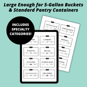 Farmhouse Pantry Labels - Food Prep Guide - Preserving & Storing Food